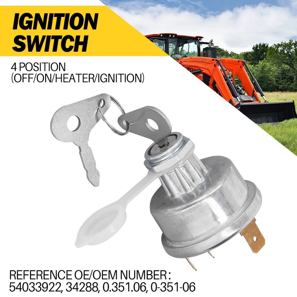 Universal 12V 4 Position Ignition Switch Barrel w/ Keys For Car ...