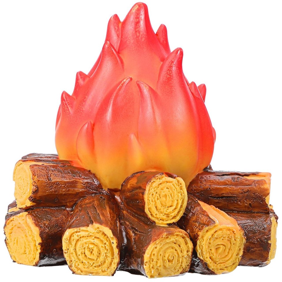 Fake Campfire Night Light: Realistic 3D Fake Fire Pit Firewood Lamp for ...