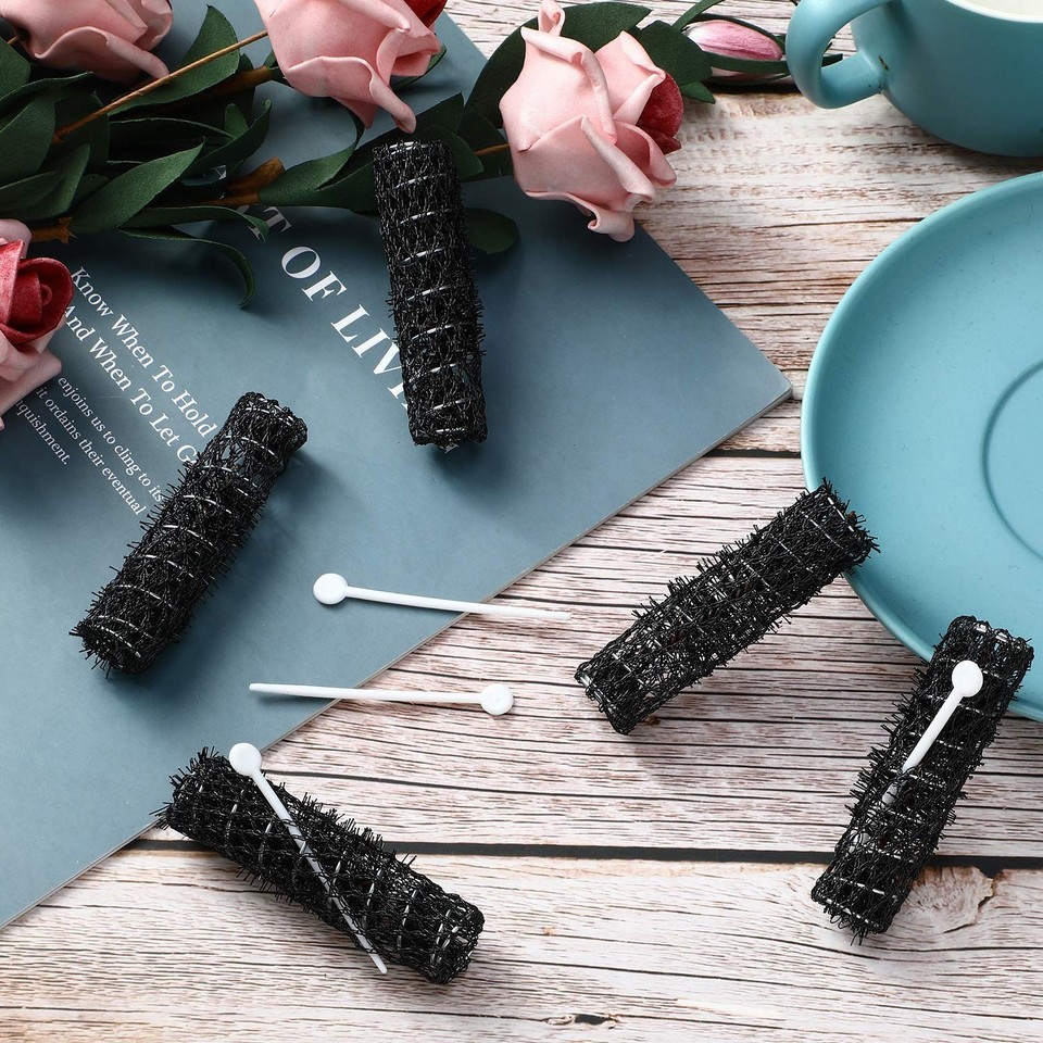 20 Pack Vintage Brush Rollers for Hair with Picks Medium Wire Mesh ...