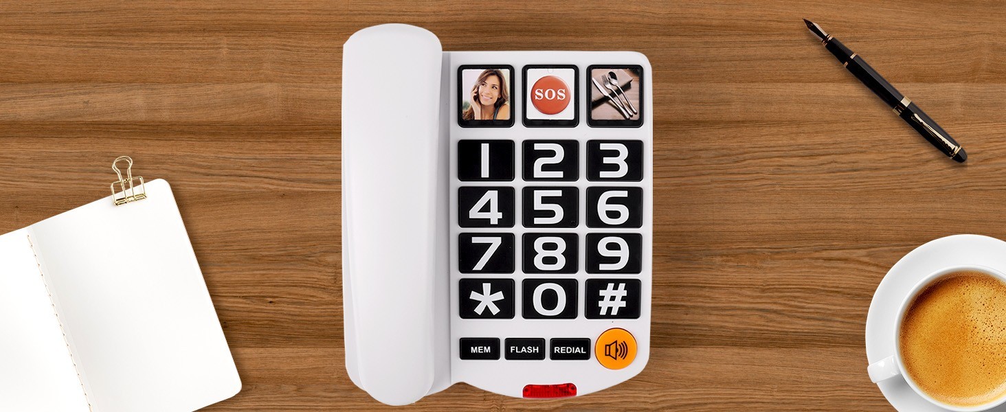 Big Button Phone for Seniors, Large Button Phones for Elderly with ...