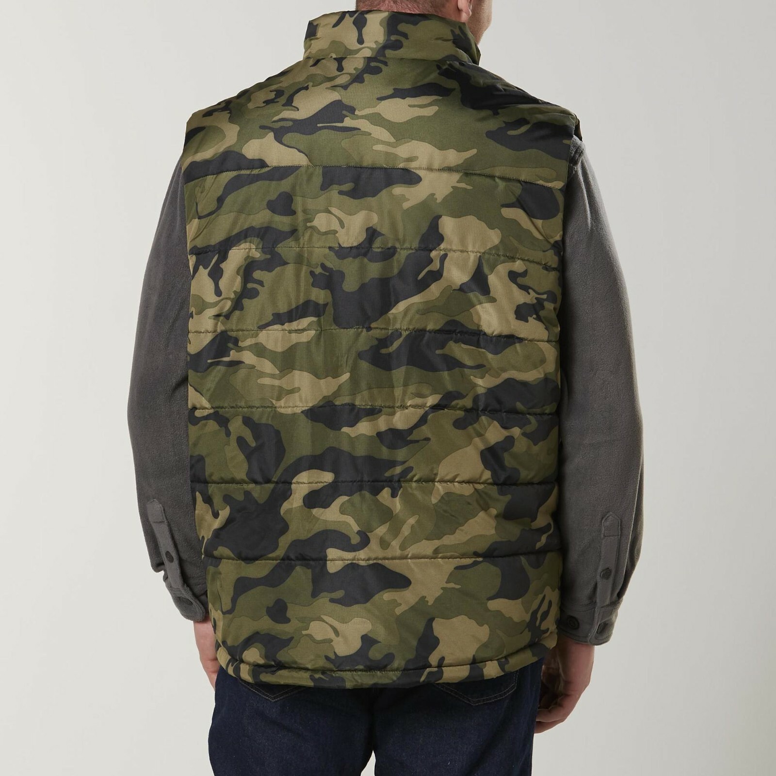 Men Big and Tall Puffer Black Blue Vest Army Camouflage Camo Size 3XL ...