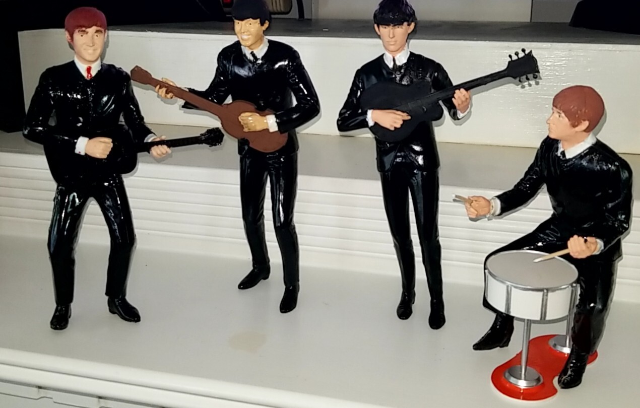 1964 BEATLES JOHN PAUL GEORGE & RINGO 8" REVELL MODEL DOLL FIGURES ...