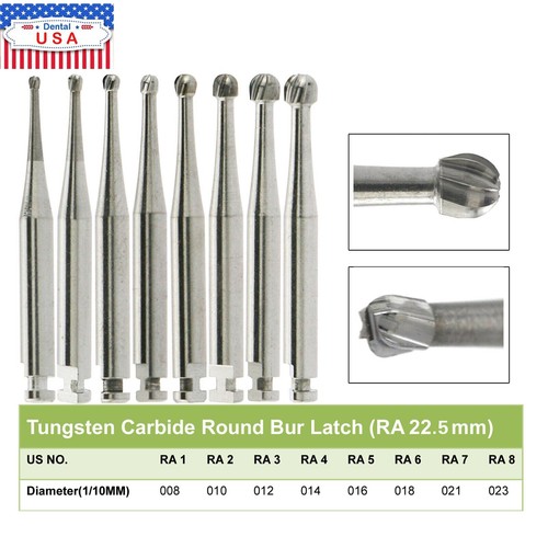Dental Carbide Burs Round Tungsten Steel Bur for Low Speed Handpiece ...