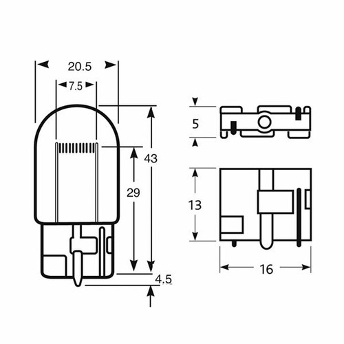WY21W 585 21W 12v Amber Bulb Indicator Lamp Light Car Van Tail ...