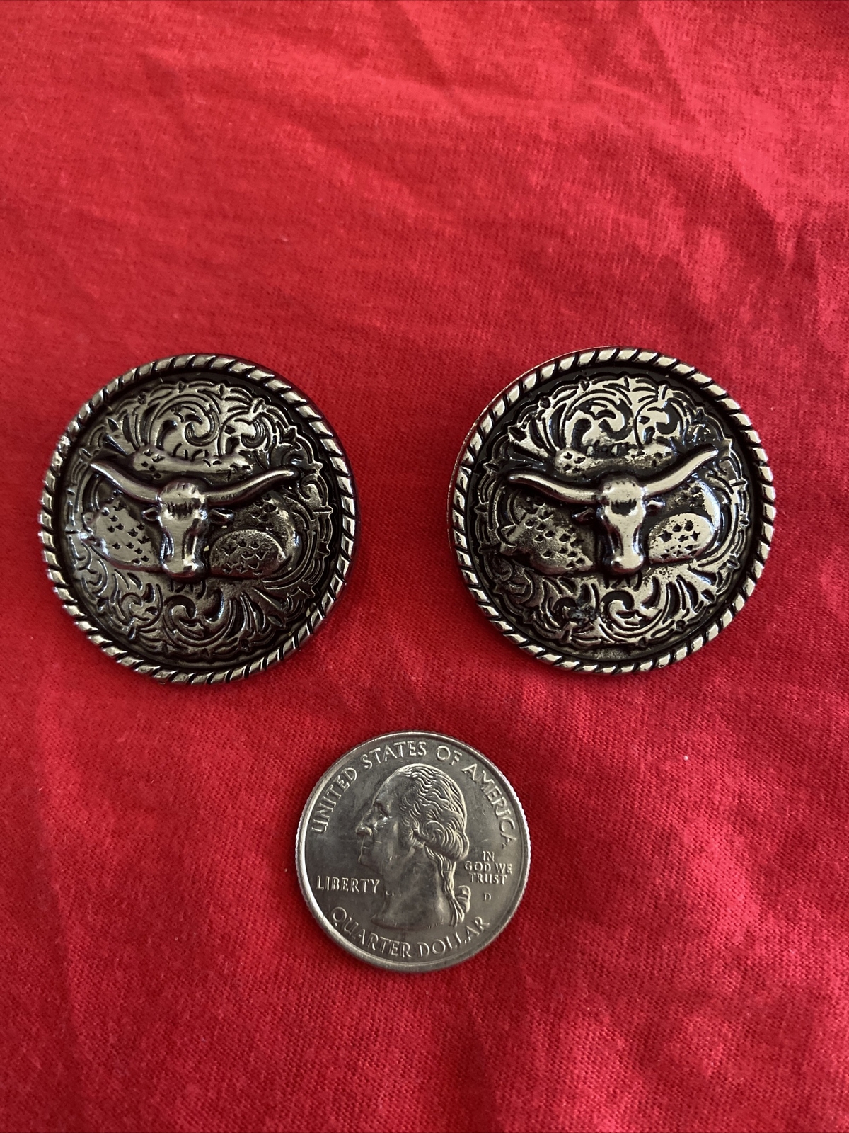 2 Count Long Horn Mexican Rivet Conchos, Leathercraft Supplies, Leather ...