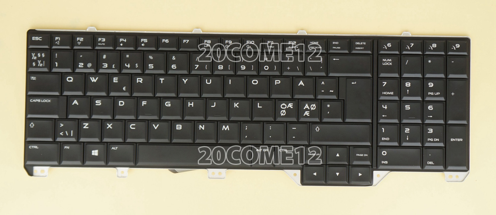 New for DELL Alienware 17 R2 & 17 R3 Keyboard Backlit Nordic Danish ...