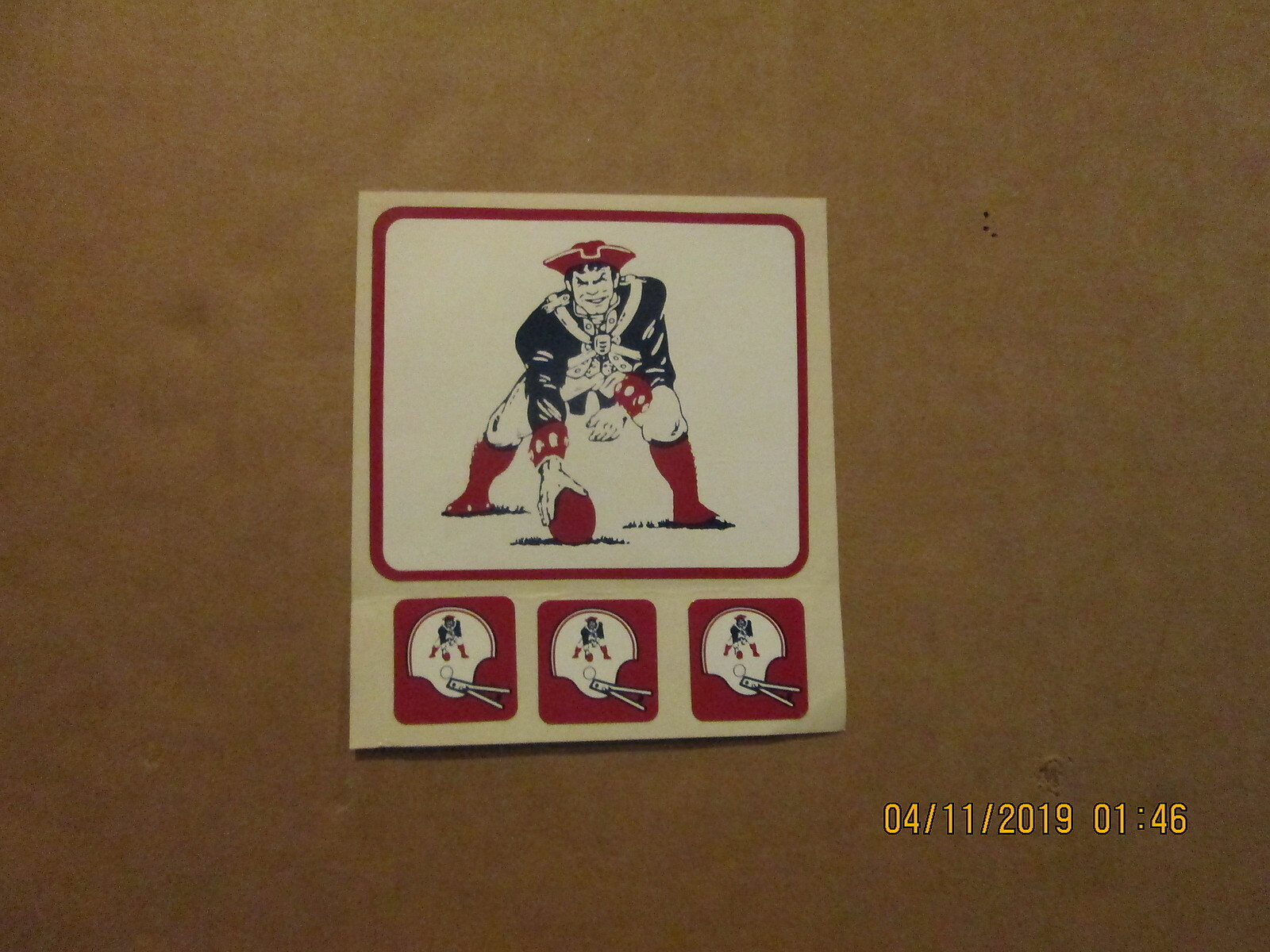 NFL New England Patriots Vintage Sticker Sheet Lot of 4 1970's Football ...