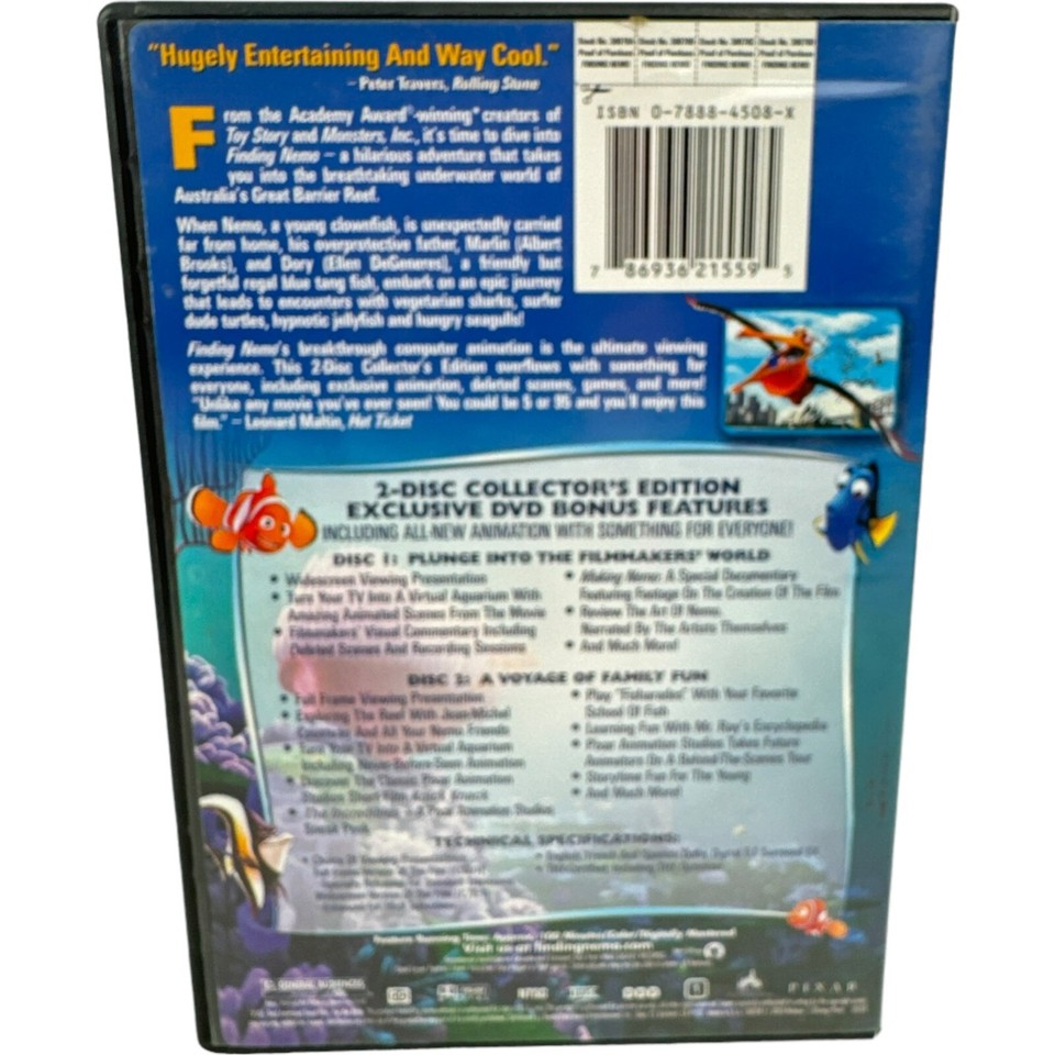 Finding Nemo (DVD, 2003, 2-Disc Set) Collector's Edition - Tested Works ...