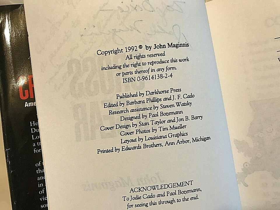 John Maginnis CROSS TO BEAR Signed Edit Louisiana U.S. Most Dangerous ...