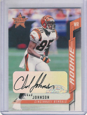 2001 LEAF ROOKIE STARS CHAD JOHNSON OCHO CINCO AUTO AUTOGRAPH RC ROOKIE ...