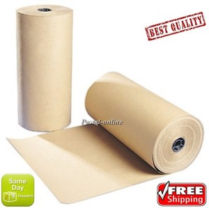 25m 25 x 500mm 500 STRONG BROWN KRAFT WRAPPING PARCEL PAPER 90gsm roll ...