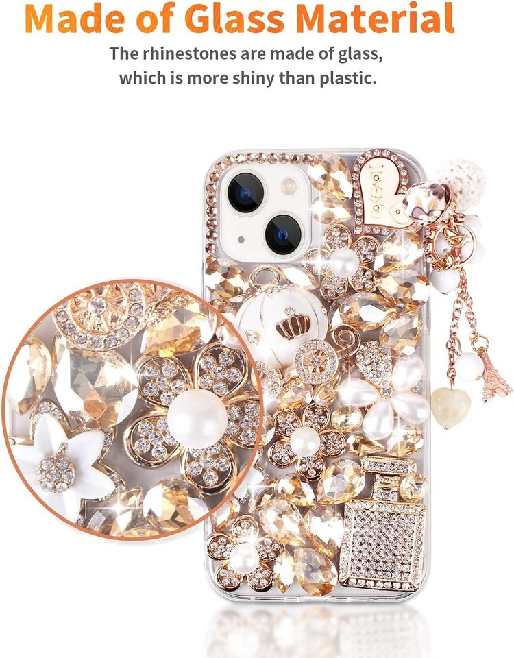 Women's Bling Rhinestone Diamond Heart Rubber Back Phone Case For Nokia ...