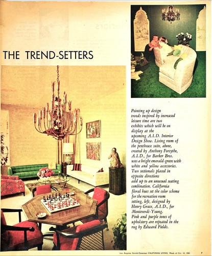 Mid-Century Modern MCM 1965 Furniture Interior Design Vtg Magazine ...