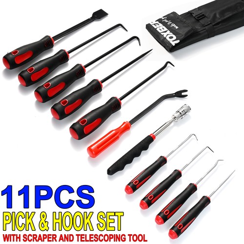 11pcs Pick And Hook Set With Scraper Magnetic Telescoping Hand Tool Kit ...