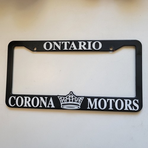 Ontario Corona Motors Crown Black Plastic License Plate Frame ...