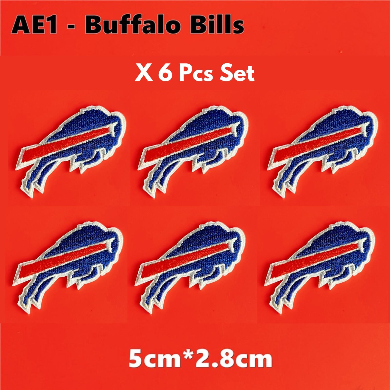 6 Pcs Buffalo Bills NFL Iron on Patch American Football Patches Free ...