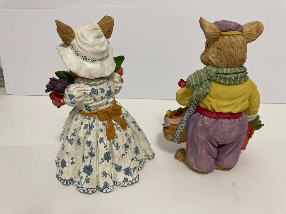 Cottontail Collection EASTER BUNNIES BOY AND GIRL 8" tall SET OF 2 New ...