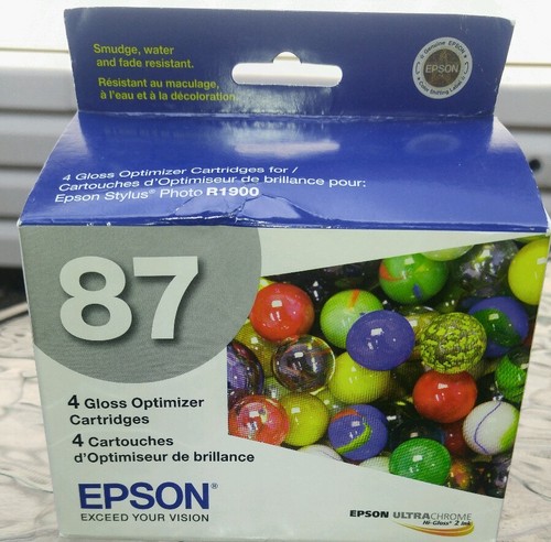 4pk Genuine Epson 87 Gloss Optimizer Ink Cartridge T0870 T087 T087020 ...