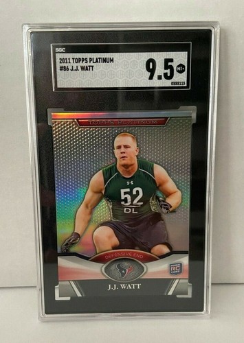 JJ Watt Rookie Card #86 Graded SGC 9.5 Mint + 2011 Topps Platinum ...