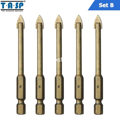 5PC Titanium Coated Ceramic Tile Glass Drill Bit 6mm set Power Tools ...