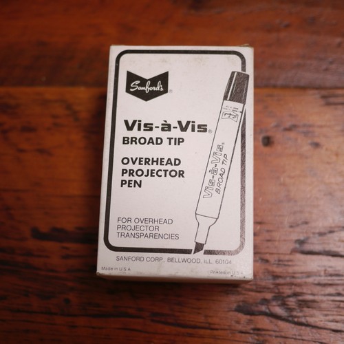 Box Lot 12 NEW Vtg Sanford VIS A VIS Broad Tip RED Overhead Projector ...