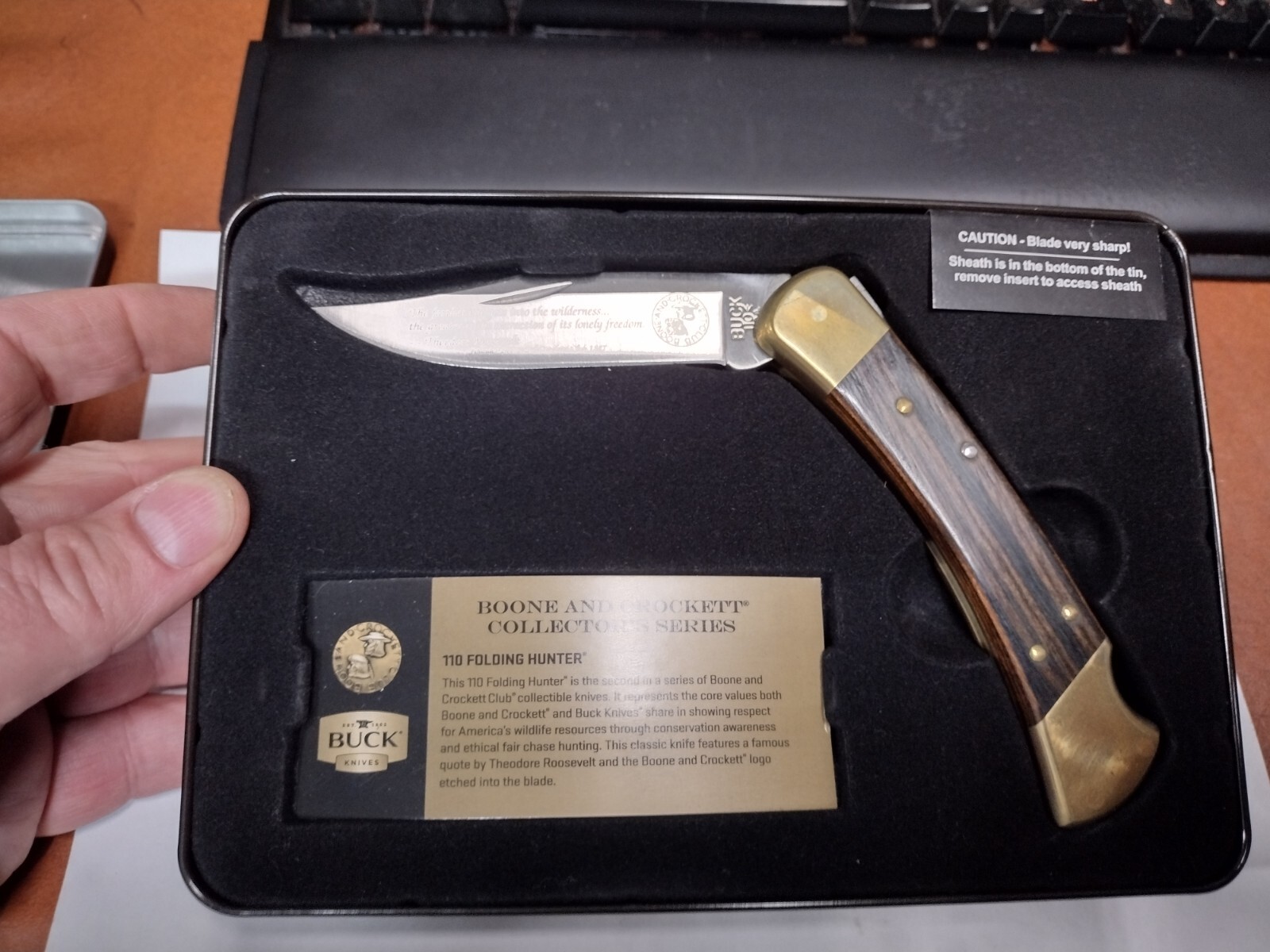 buck knifes fair chase & conservation Theodore Roosevelt buck 110 ...