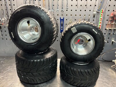 USED Mojo W5 Wets on NEW Jet Rims / Wheels - Go Kart , TKM, Rotax Evo ...