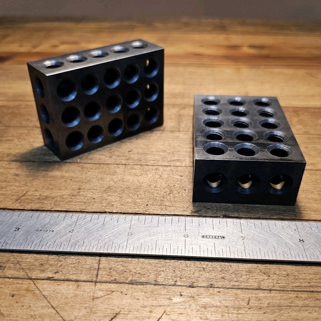 VINTAGE Moore 123 BLOCKS MATCHING THREADED SET Machinist 1-2-3 Set-Up ...