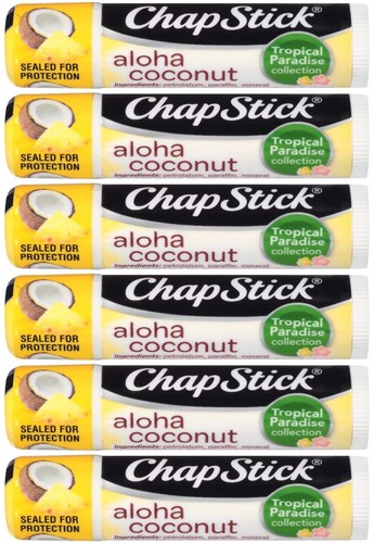 6 Pack: Chapstick Aloha Coconut Lip Balm LIMITED EDITION 0.15 oz Chap ...