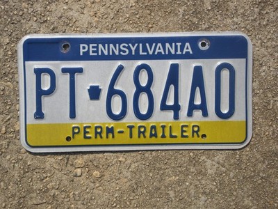 2010 Pennsylvania Perm Trailer License Plate PT 684A0 | eBay