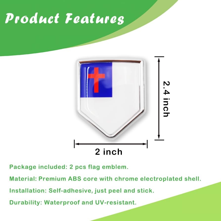 Christian Christianity Flag Decal Sticker Car Emblem Cross Church Jesus ...