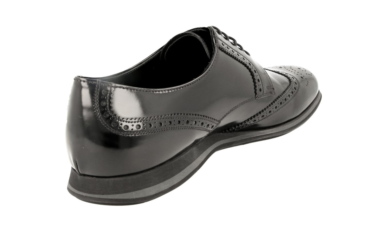 LUXURY PRADA BROGUE SNEAKERS CROSSOVER SHOES 4E2650 BLACK US 8.5 EU 41 ...