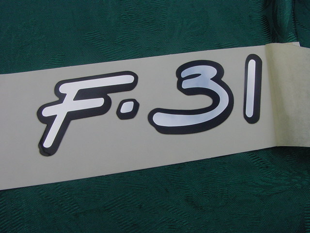 FORMULA BOAT DECAL " F-31 " GENUINE NEW 4-5/8" long x 1.5" high MIRROR ...