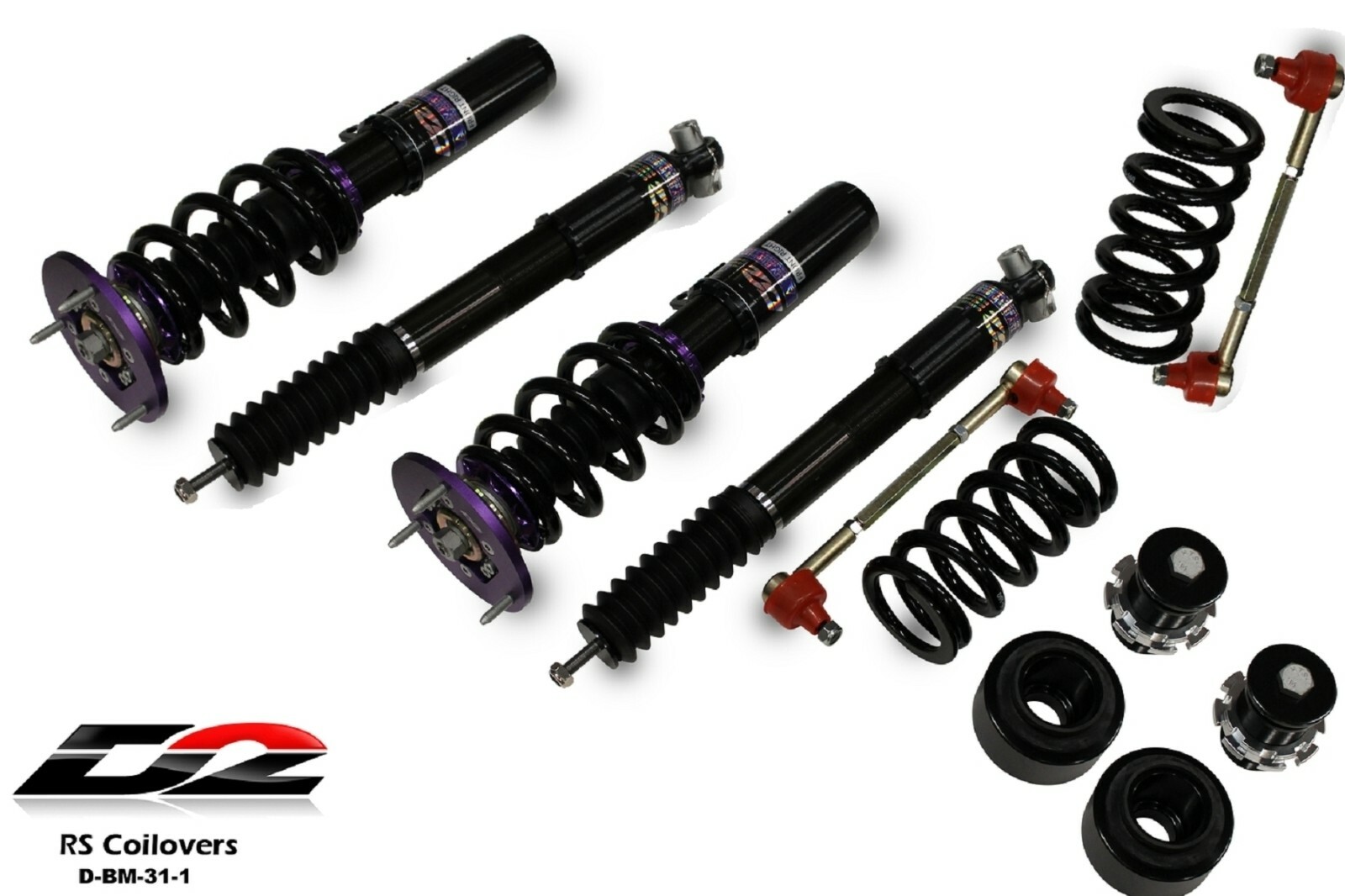 D2 Racing RS Coilovers Adjustable Suspension Shocks for 08-11 E90 M3 D ...