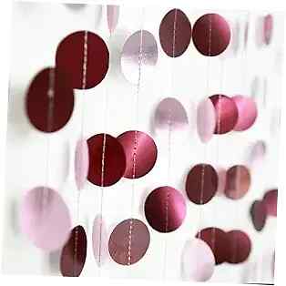 Pink Burgundy Circle Dots Garland Wedding Party Decoration Hanging ...