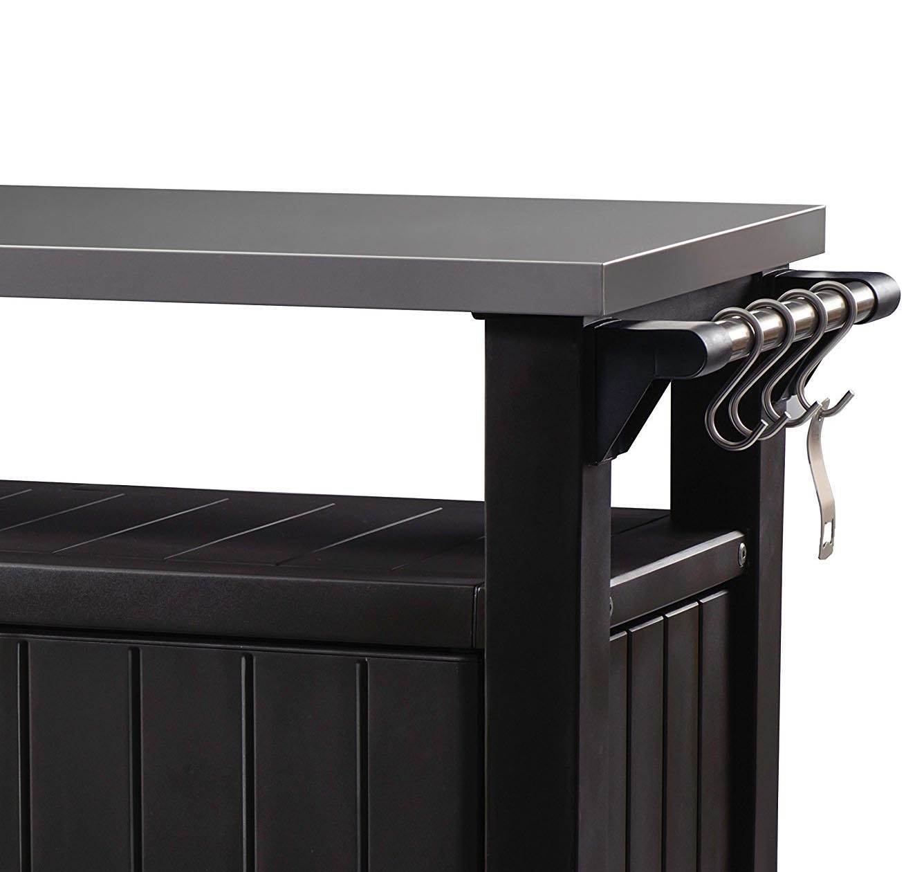 Keter Unity XL 78 Gal Patio Storage Unit BBQ Grilling Bar Cart (For ...