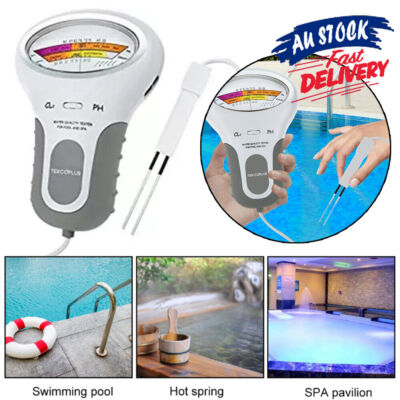 Swimming Pool Kit Meter Chlorine Digital PH Water Quality Tester Level ...