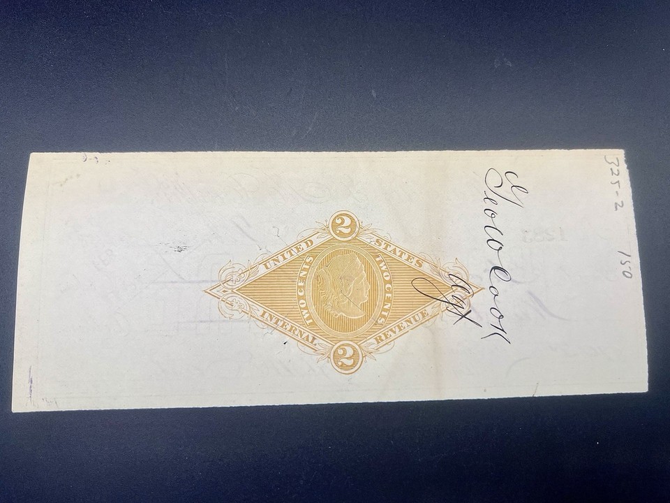 RN-G1a Orange 1882 Revenue Stamped Paper Check HARDWARE Bank of ...