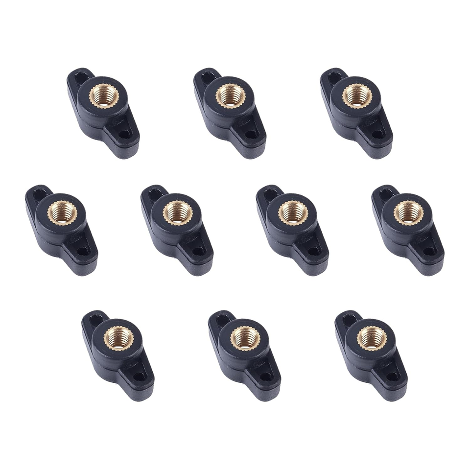 10PCS 1/4" Wing Knobs through Hole T Knobs Hand Screw Nut T-Plastic ...