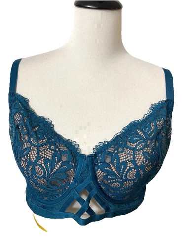 Sz 40DD Adore Me Underwire Floral Lace Bra Lined Keyhole Adjustable ...