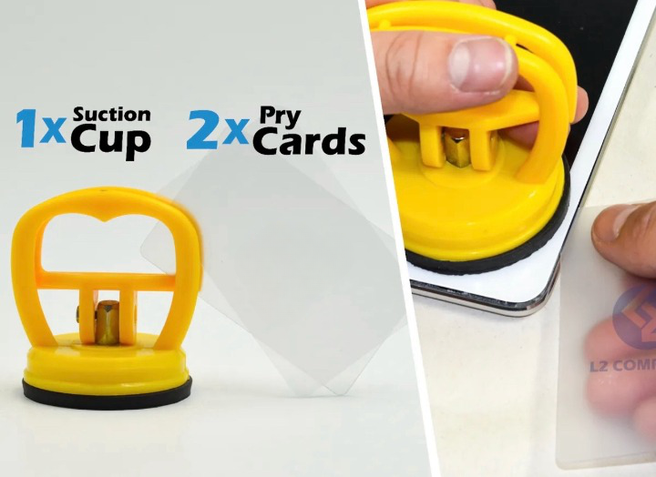 1X Suction Cup & 2 Pry Cards Tool Sucker IPhone Lcd repair 14 13 12 11 ...