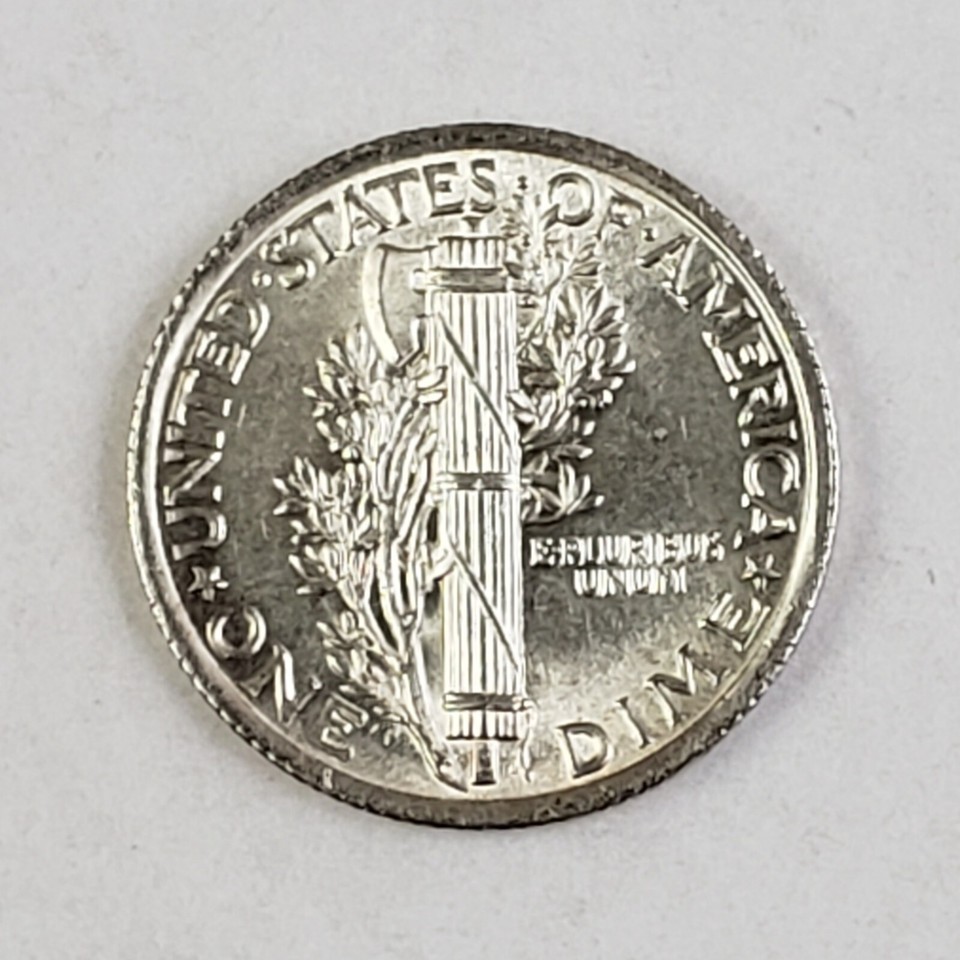 1923 FSB Winged Liberty Mercury Dime Full Split Bands UNC BU 10c Silver ...