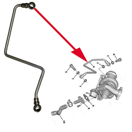 Turbocharger Oil Pipe Peugeot Citroen Ford = 0379.39 0379.41 ...