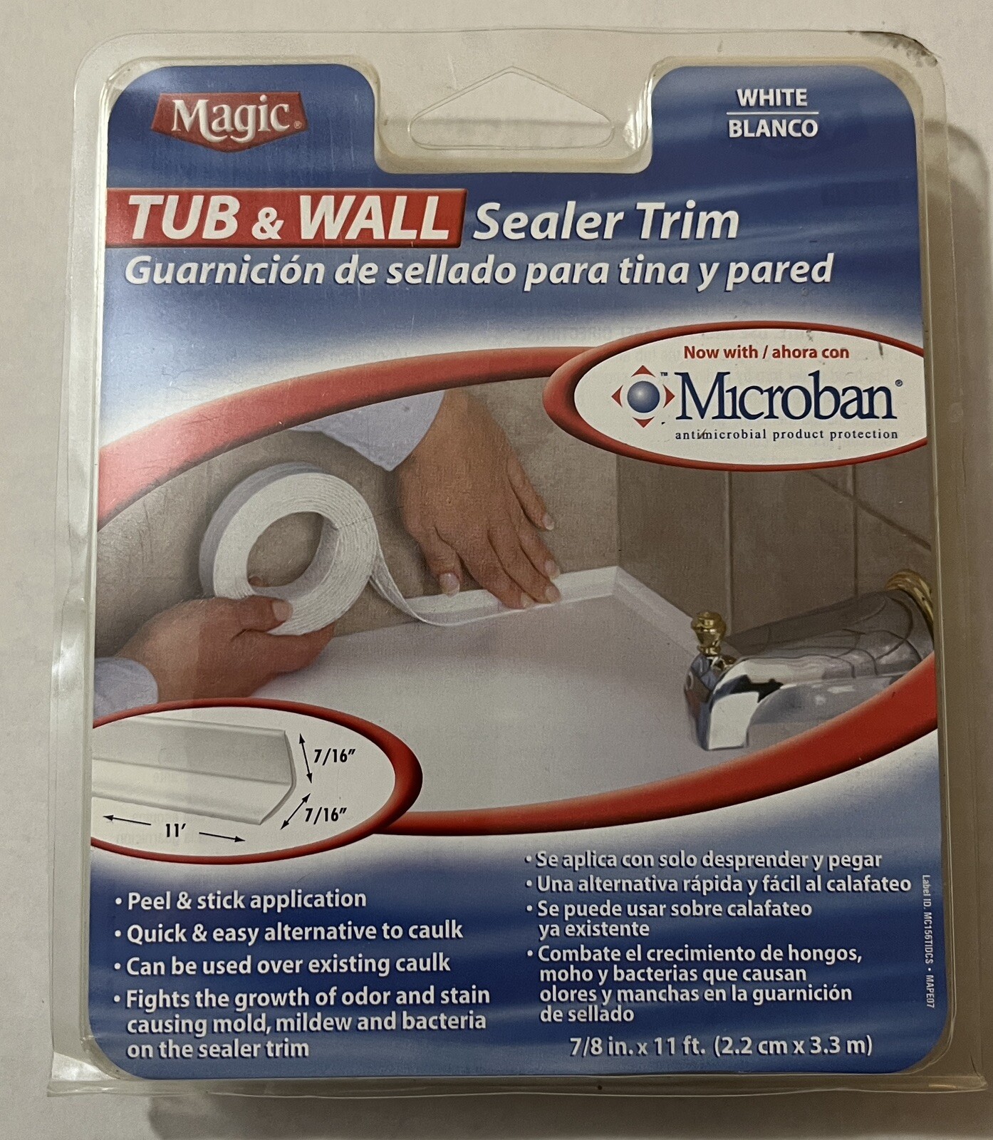 Magic Tub & Wall 11 ft. White Peel & Stick Sealer Trim w/Microban ...