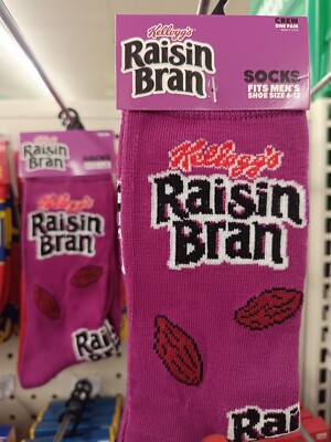 Kellogg's Raisin Bran Cereal SOCKS - ODDSOX | Novelty Gag Gift, Funny ...