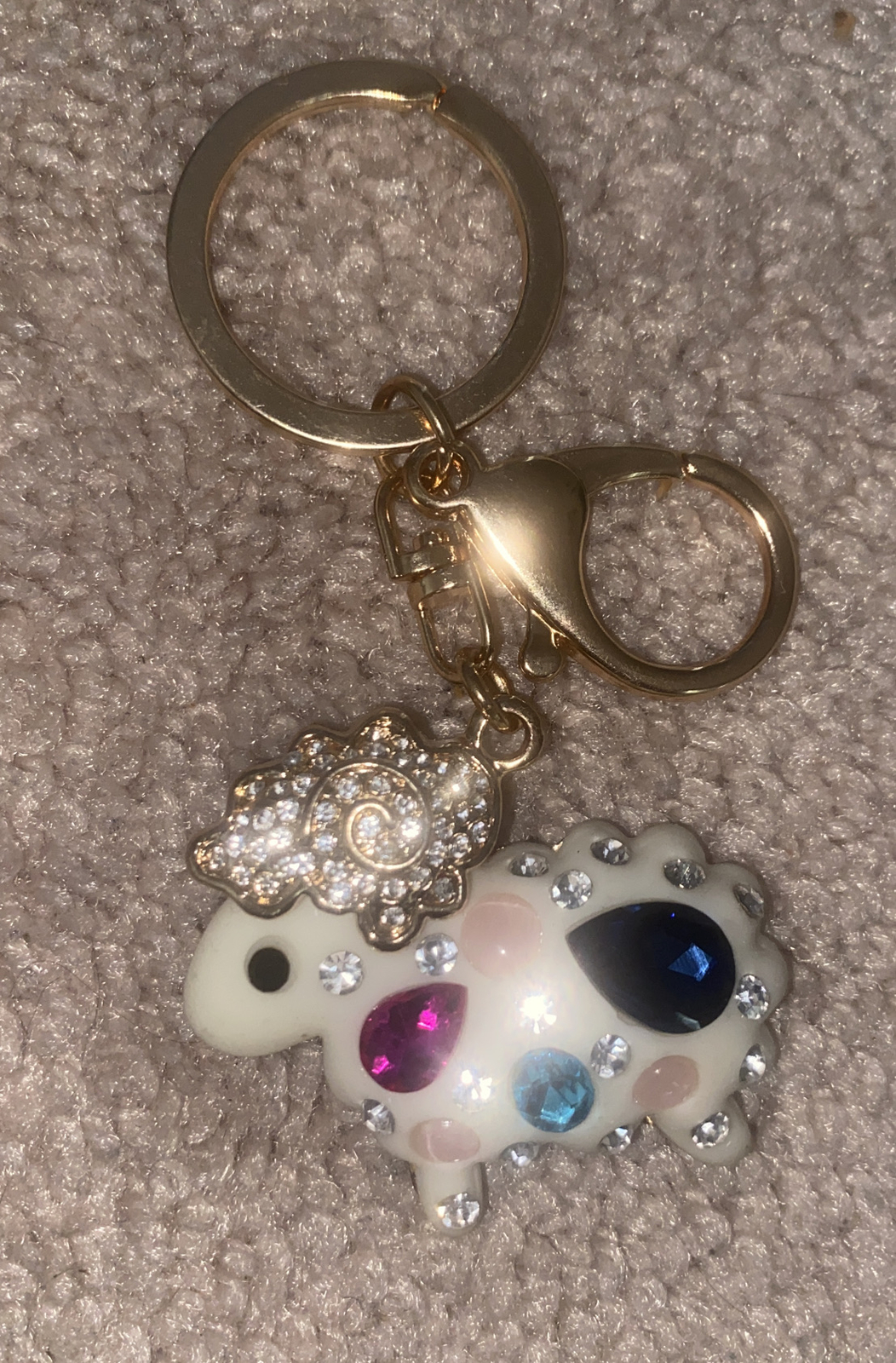 Crystal Rhinestone Sheep Keychain Key Ring Handbag Charm | eBay
