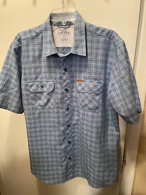 Orvis Classic Collection Mens L Short Sleeve Button Up Lightweight ...