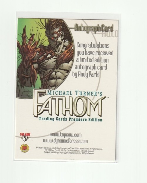 2001 Dynamic Fathom Andy Park Autograph Card Hand Numbered /600 | eBay