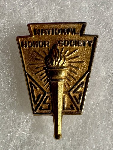 VTG NATIONAL HONOR SOCIETY TORCH - GOLD TONE - LAPEL, HAT TIE PIN CS/SL ...