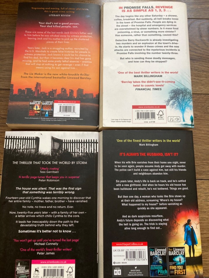 Linwood Barclay * 4 Books Bundle Lie Maker,The Twenty Three, No Time ...